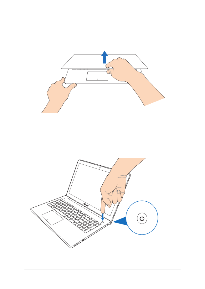 Lift to open the display panel. - ASUS ROG G550JK