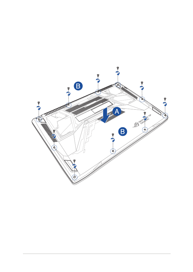 Removing the compartment cover - ASUS ROG GL502VT